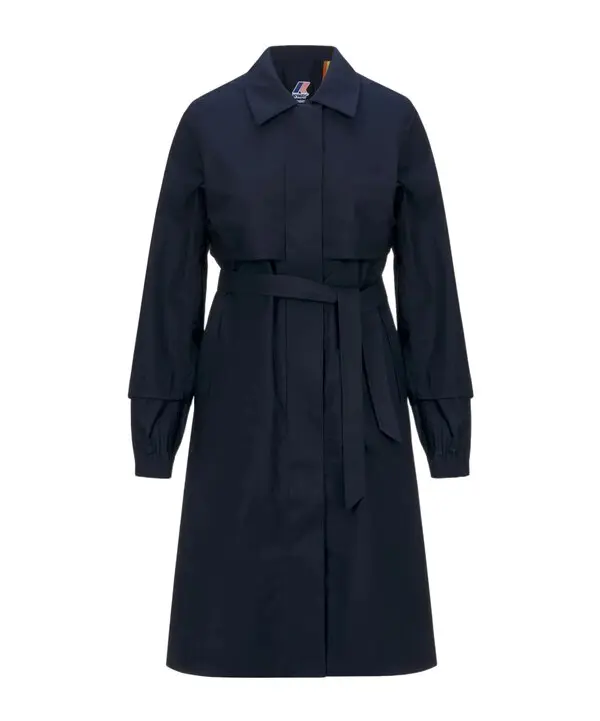 K-WAY Three-layer Cotton Poplin Trench Coat - Black