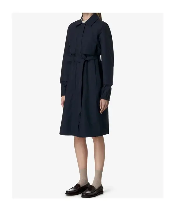 K-WAY Three-layer Cotton Poplin Trench Coat - Black