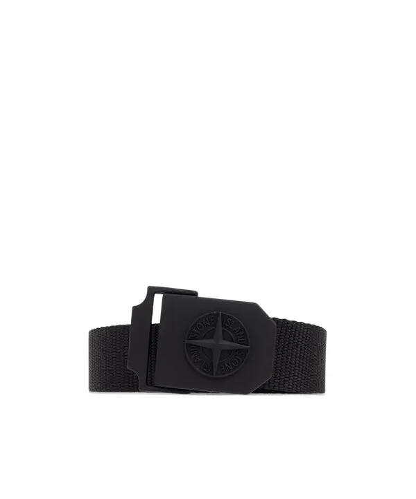 Stone Island Compass Logo Buckle Belt - Black