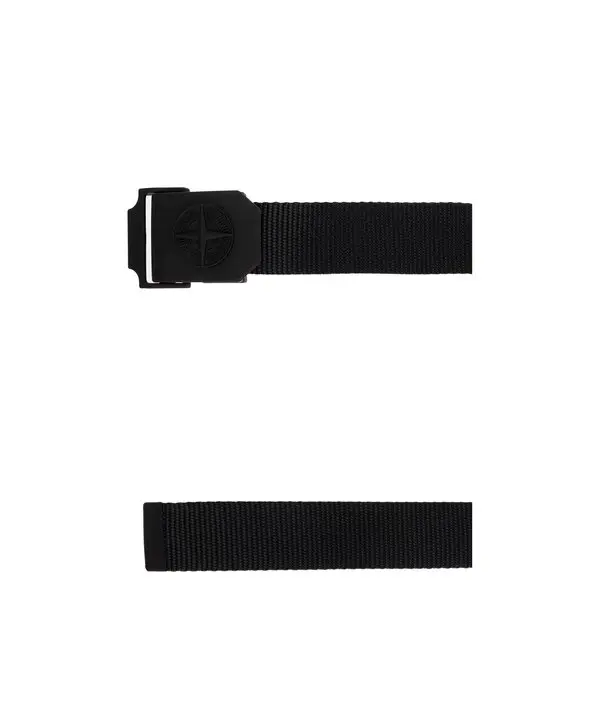 Stone Island Compass Logo Buckle Belt - Black