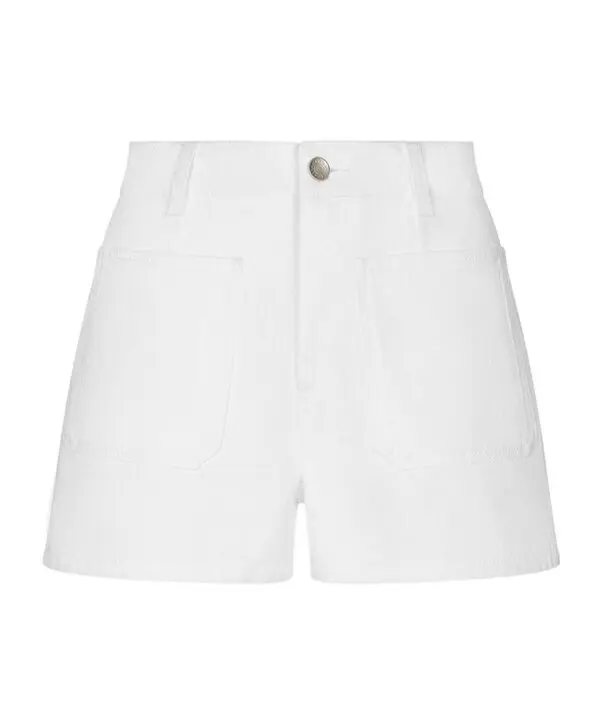 Dolce & Gabbana Dolce Gabbana Logo Plaque Denim Shorts - White