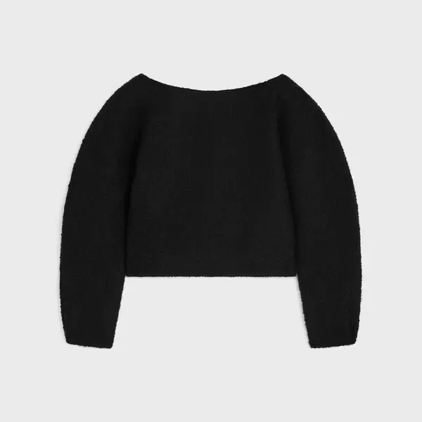 Celine Boatneck Knit Top In Cashmere And Wool