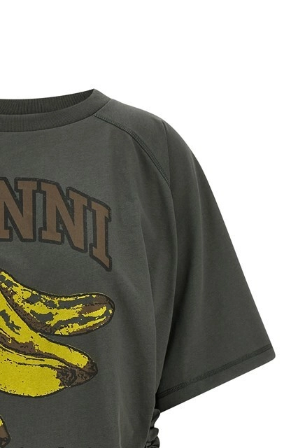 GANNI Printed Raglan T-shirt - Black
