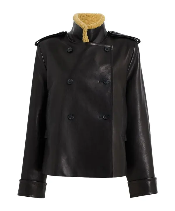 Khaite Dean Belted Leather Jacket - Black