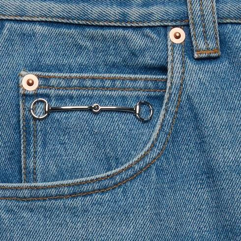 Gucci Horsebit Raw Cut Hem Wide Leg Jeans