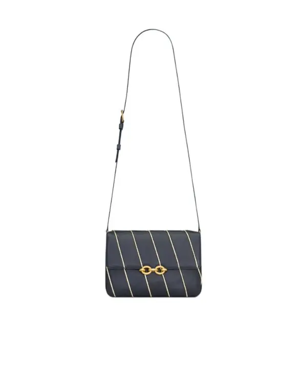 Saint Laurent Le Maillon Striped Satchel Bag
