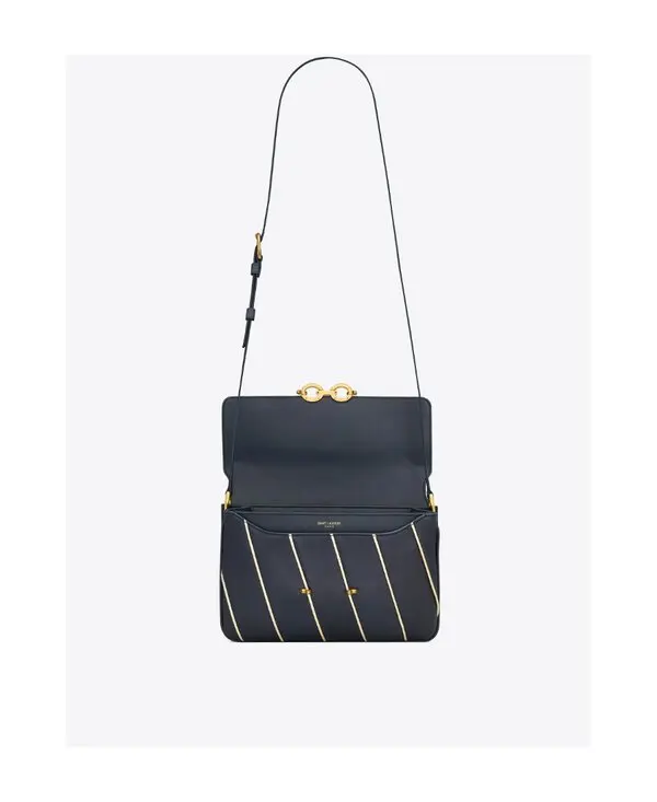 Saint Laurent Le Maillon Striped Satchel Bag