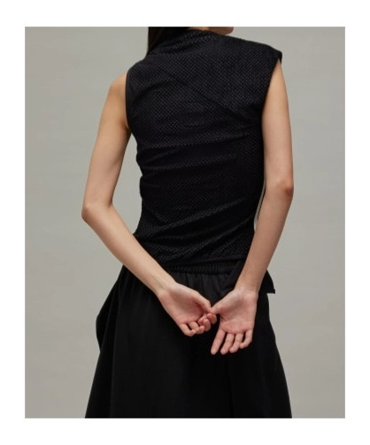 Y3 Asymmetrical Knit Top With Zipper Closure