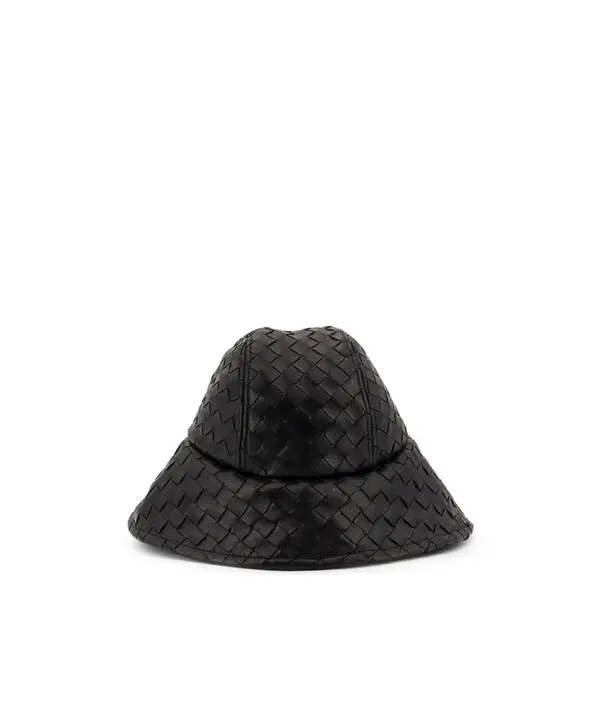 Bottega Veneta Intrecciato Leather Bucket Hat - Black