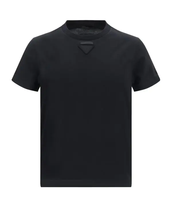 Prada Triangle-patch Crewneck T-shirt - Black