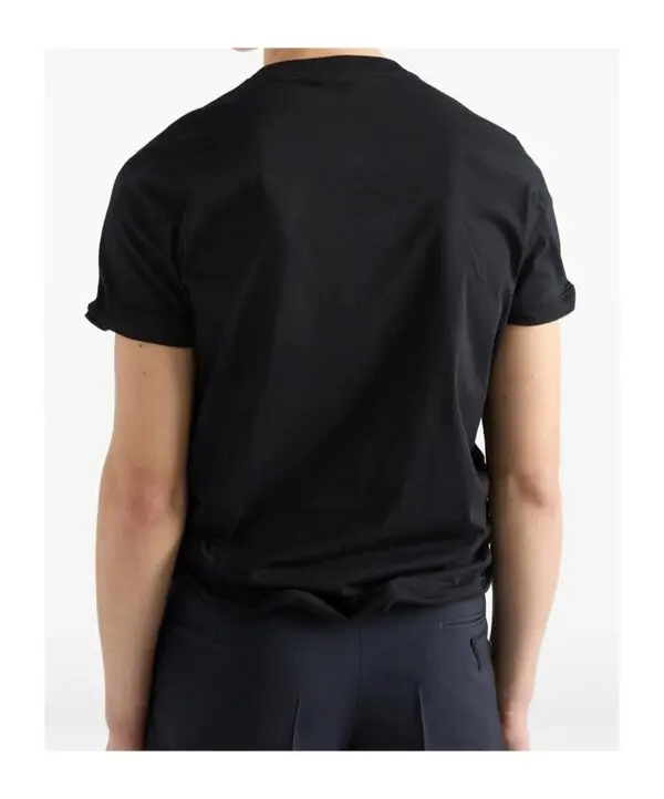 Prada Triangle-patch Crewneck T-shirt - Black