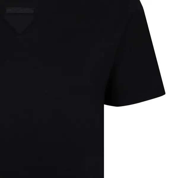 Prada Triangle-patch Crewneck T-shirt - Black