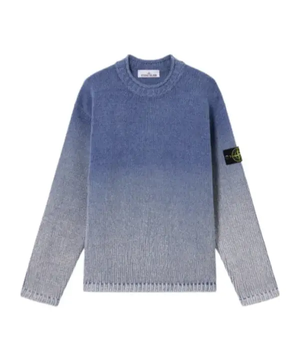 Stone Island Logo Patch Crewneck Jumper - Avio Blue
