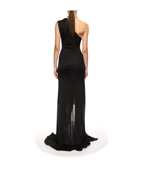 David Koma Crystal Feather One-shoulder Gown