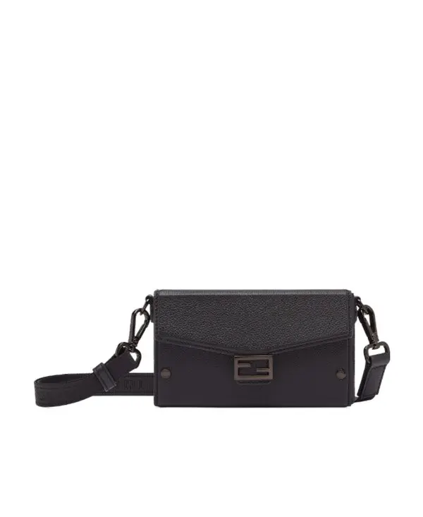 Fendi Soft Trunk Baguette Phone Pouch - Black