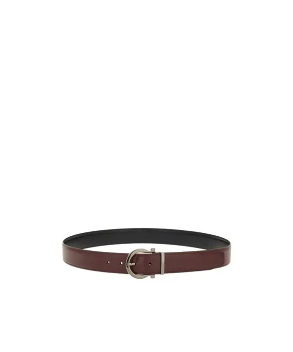 FERRAGAMO Gancini Belt - Cordovan/black
