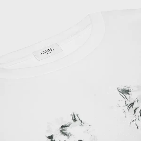 Celine Oversized Cotton Jersey T-shirt With Graphic Print