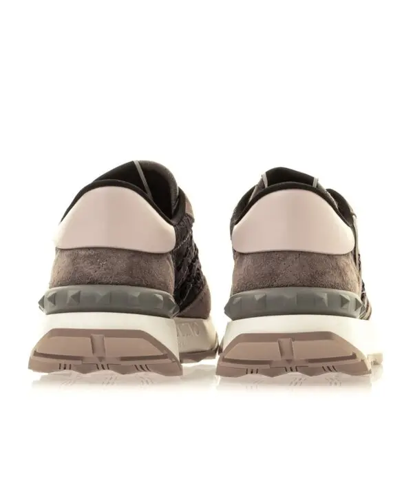 Valentino Garavani Low-cut Lace-up Sneakers With Vlogo Signature - Gray