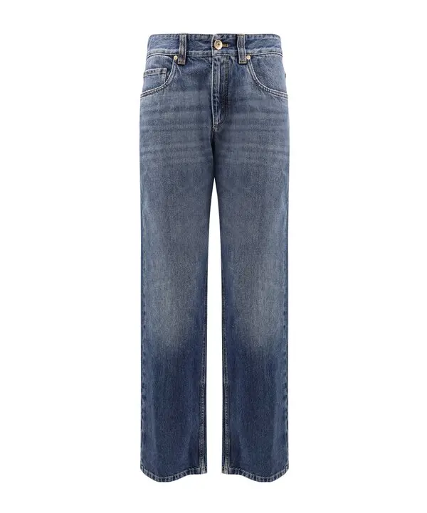 Brunello Cucinelli High-waisted Straight-leg Jeans - Blue
