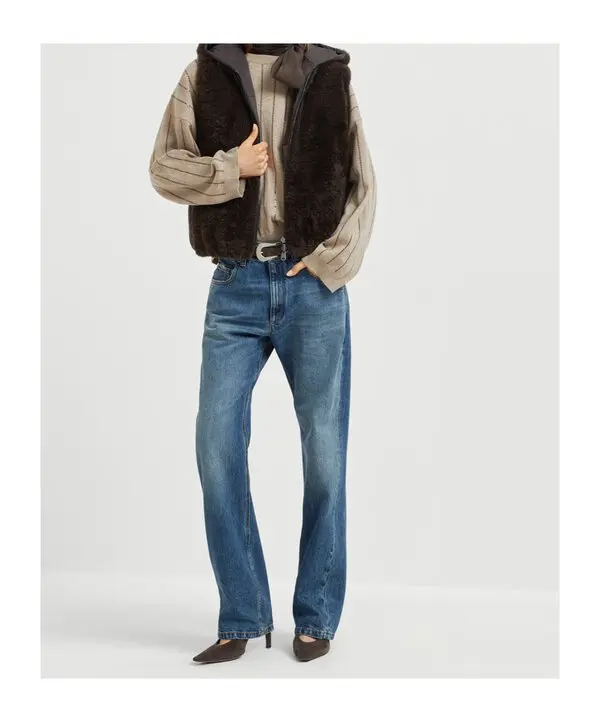 Brunello Cucinelli High-waisted Straight-leg Jeans - Blue