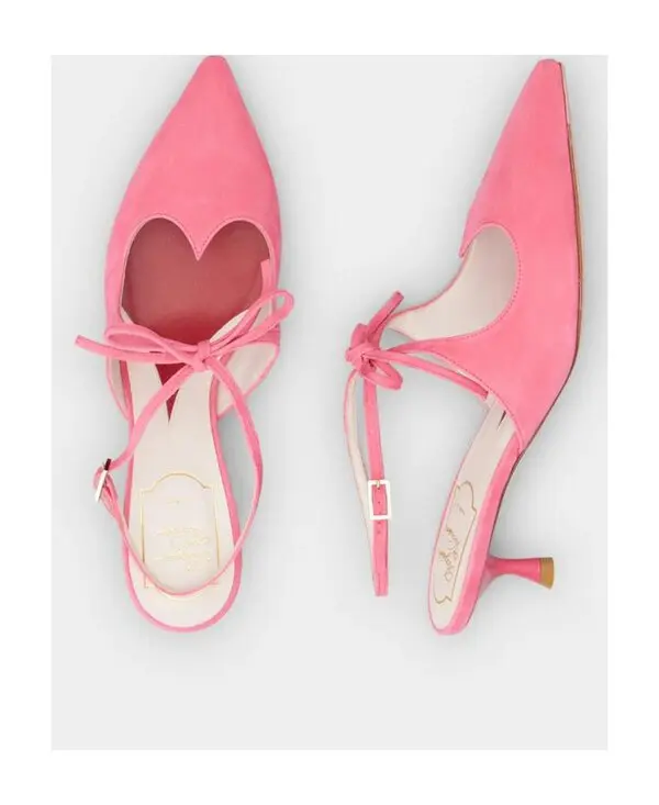ROGER VIVIER I Love Vivier Bow Slingback Mules In Suede