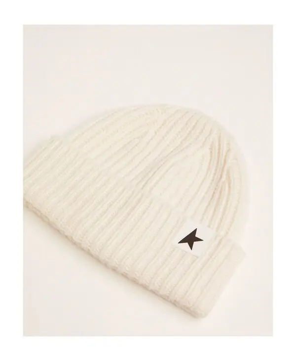 GOLDEN GOOSE Ribbed Beanie With Star Patch