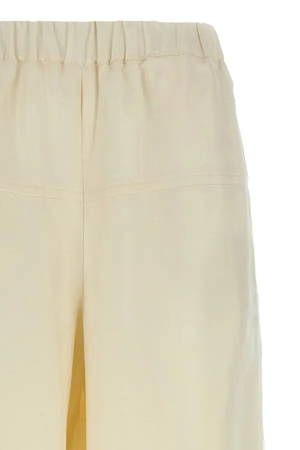 Max Mara Onore Wide Leg Pants In Washed Linen And Silk Twill