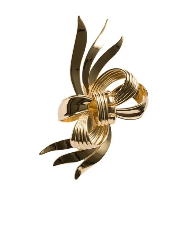 Miu Miu Bow Brooch - Golden