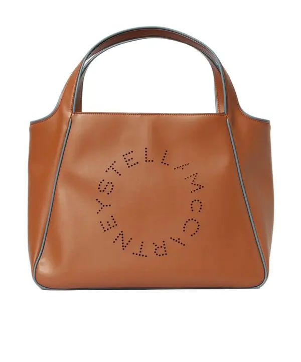 Stella McCartney Perforated Logo Top Handle Bag - Brown