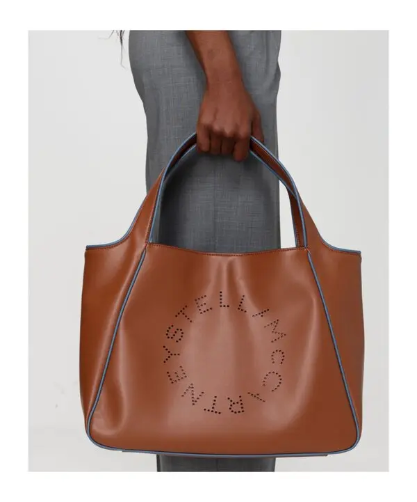 Stella McCartney Perforated Logo Top Handle Bag - Brown