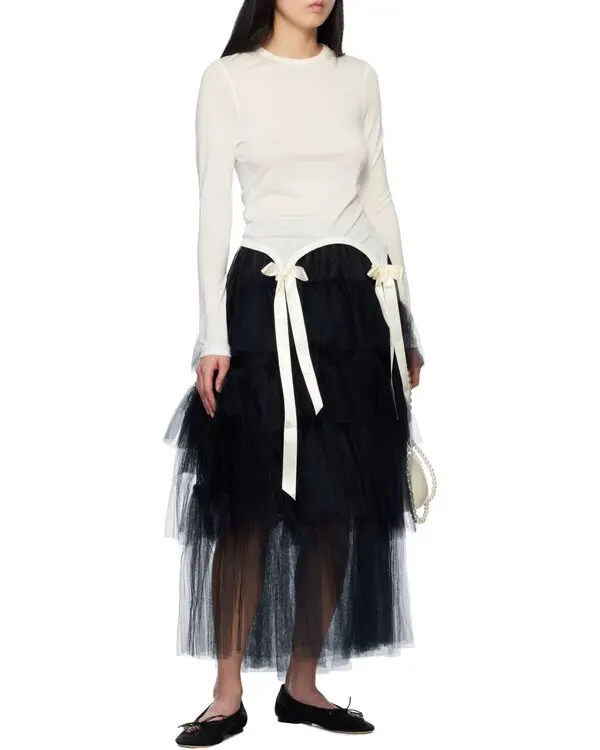 Simone Rocha Tulle Tiered Maxi Skirt