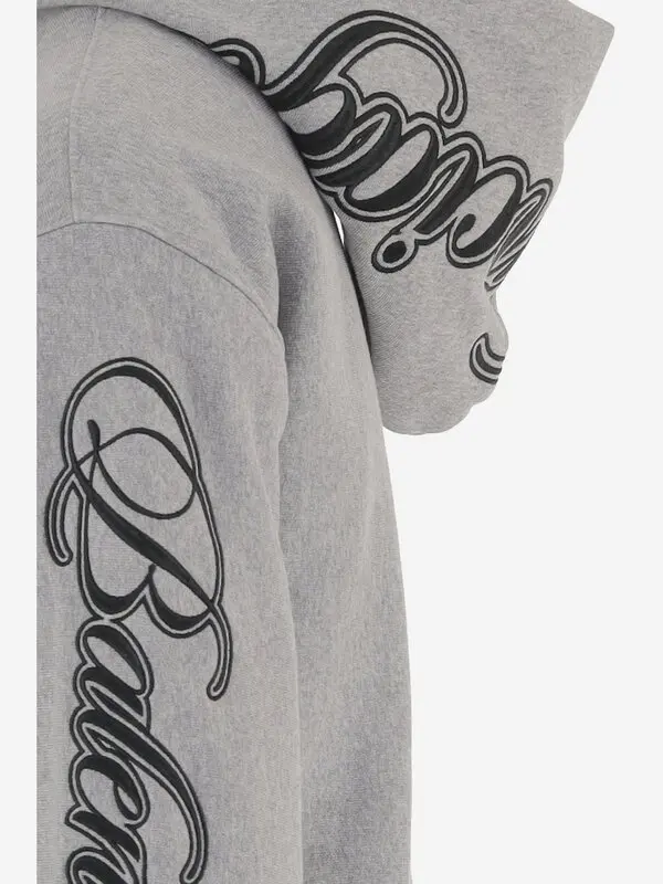 Balenciaga Cursive Zip-up Hoodie - Gray