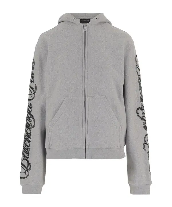 Balenciaga Cursive Zip-up Hoodie - No