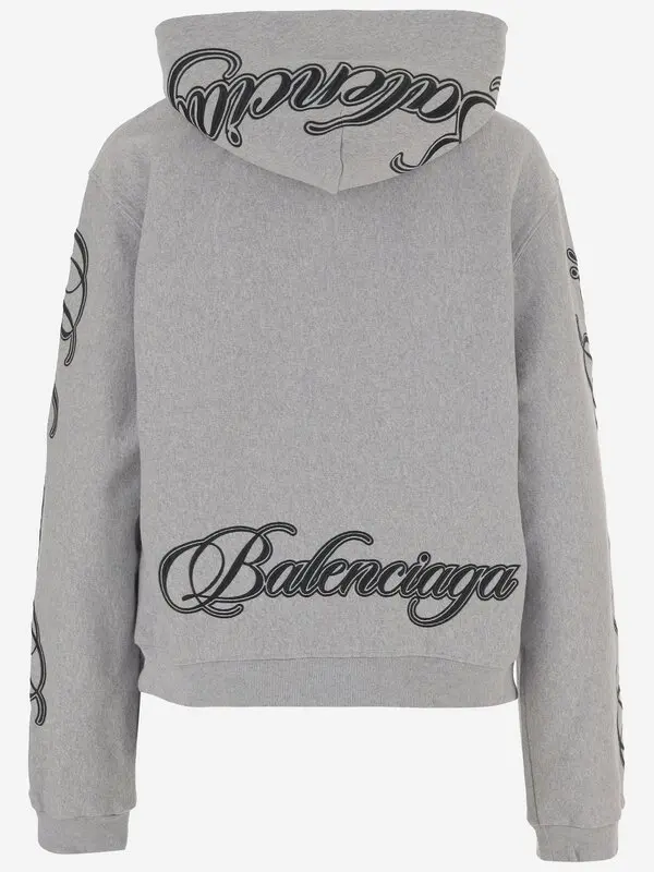 Balenciaga Cursive Zip-up Hoodie - No