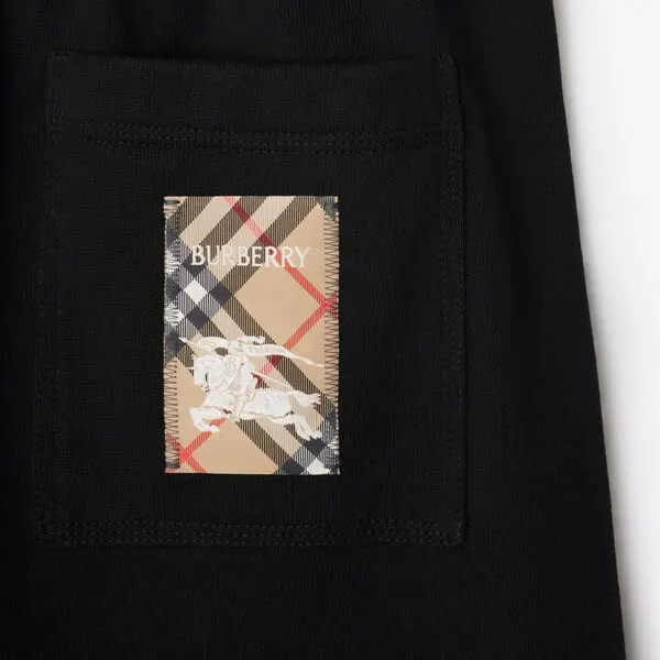 Burberry Check-label Track Shorts - Black