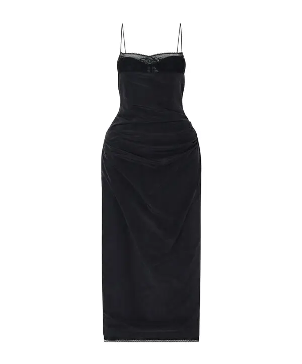 Magda Butrym Lace-trim Midi Dress - Black