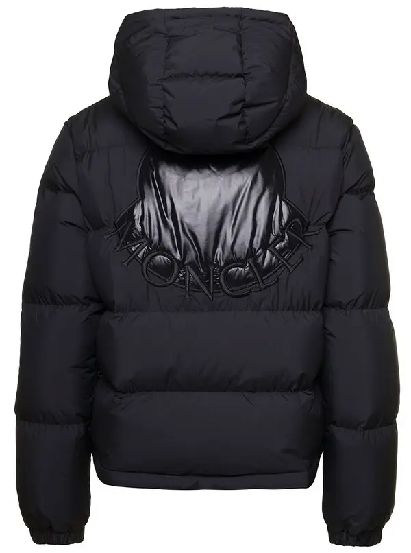 Moncler Ebre Logo Embroidered Button-up Down Jacket
