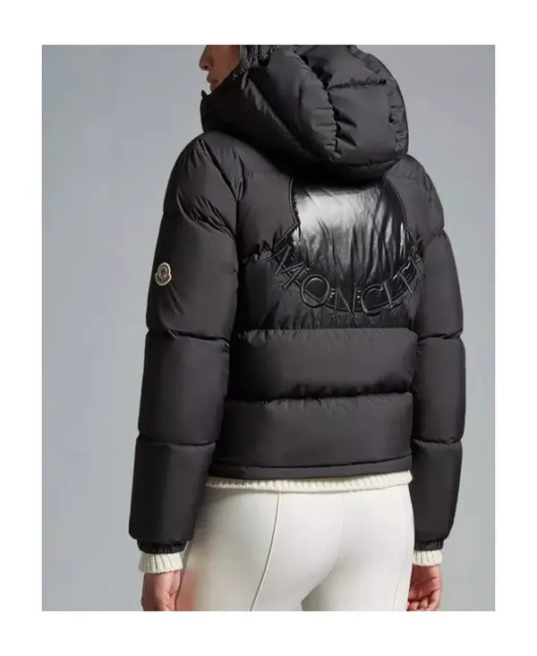 Moncler Ebre Logo Embroidered Button-up Down Jacket