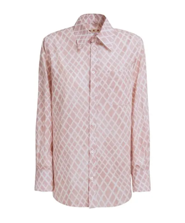 Marni Checked Long-sleeved Shirt - Pink