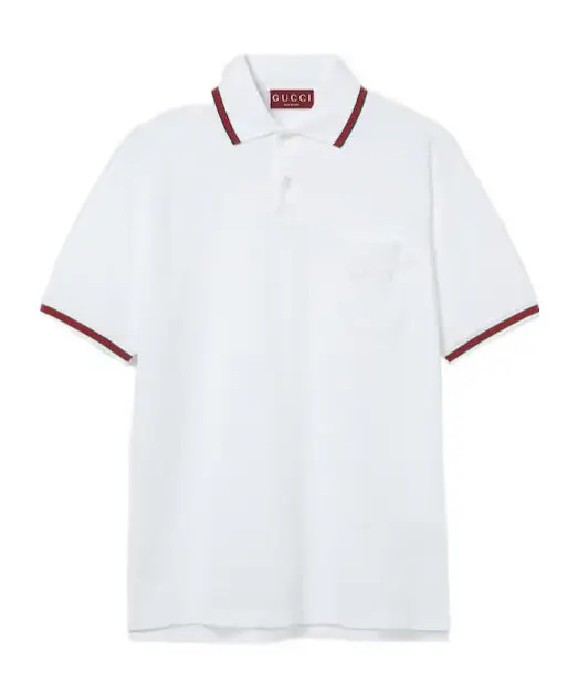Gucci Web Detailed Piquet Polo Shirt - White