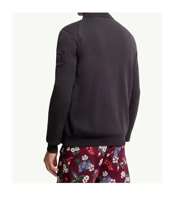 Moncler Quilted Zip-up Cardigan - Dark Blue