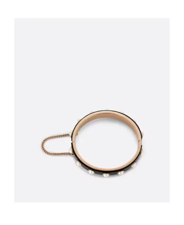 Dior Punk Bangle With Pearl Embellishments And Chain Detail