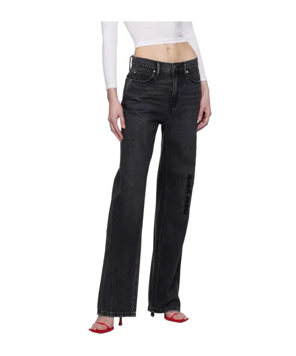 Alexander Wang Logo Embroidered Straight Leg Jeans