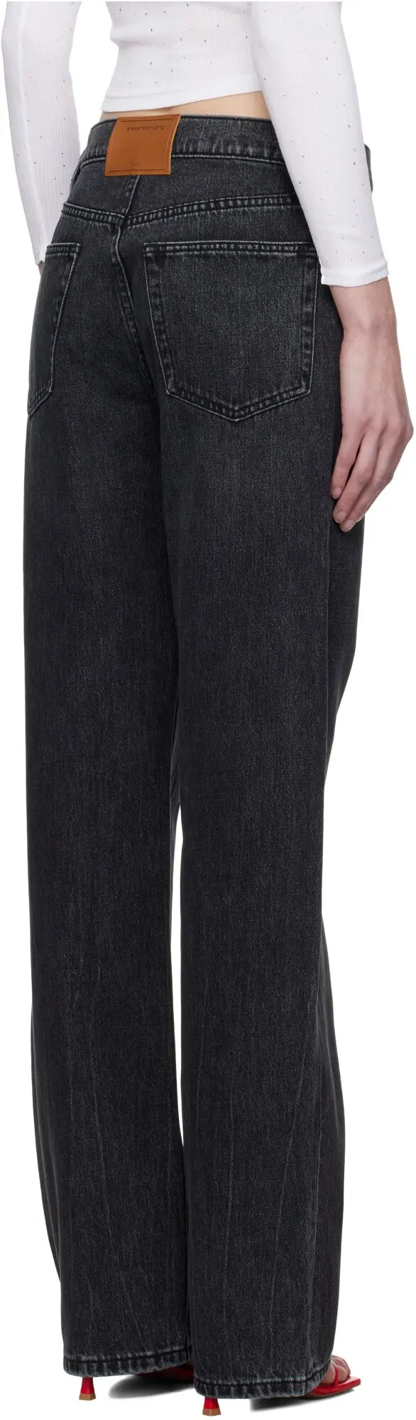 Alexander Wang Logo Embroidered Straight Leg Jeans