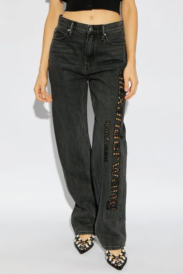 Alexander Wang Logo Embroidered Straight Leg Jeans