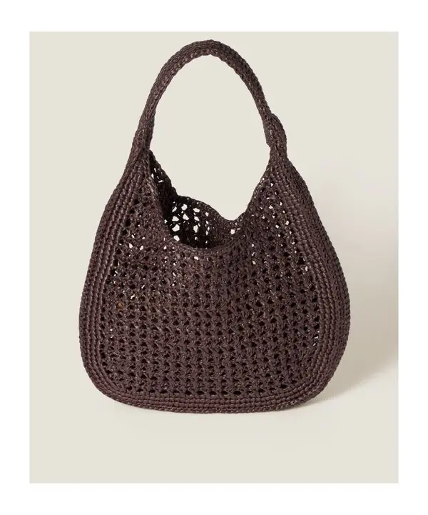 Miu Miu Raffia-effect Woven Hobo Bag