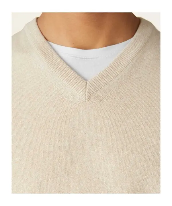 Loro Piana Cashmere V-neck Sweater - Natural