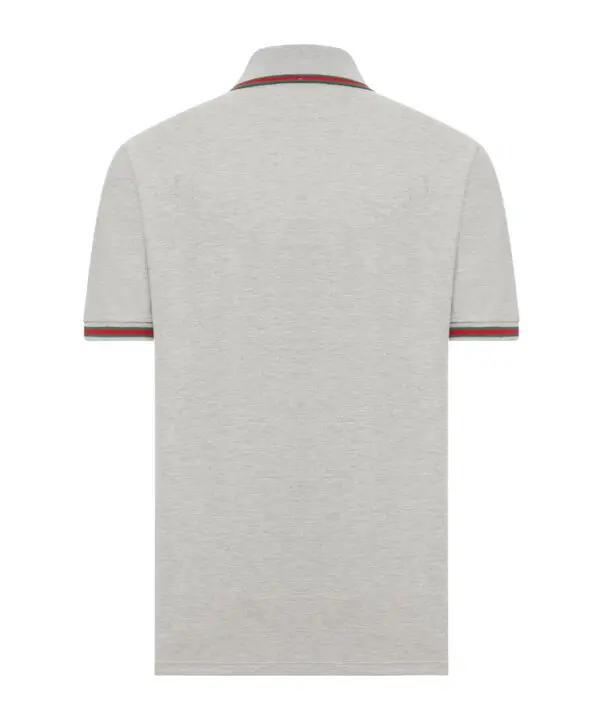 Gucci Logo Embroidered Short-sleeve Polo Shirt - Grey
