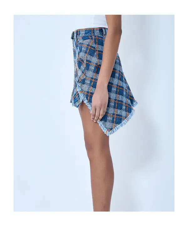 VIVIENNE WESTWOOD Sailor Checked Asymmetric Skirt