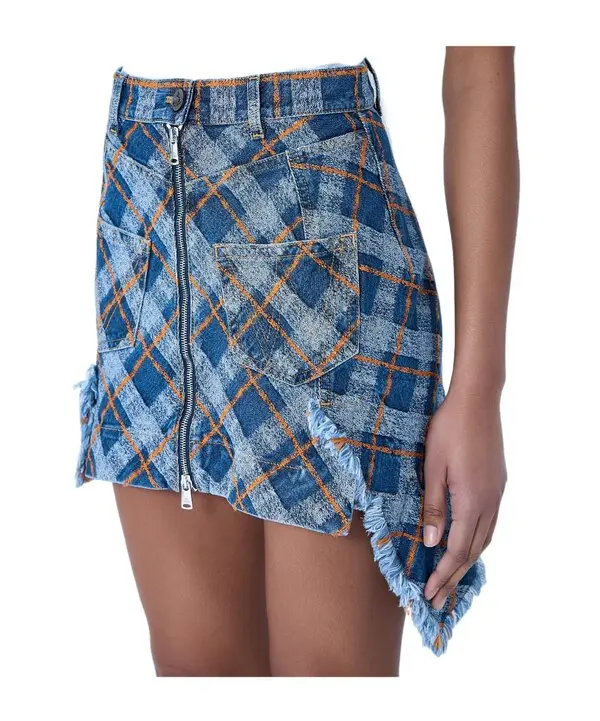 VIVIENNE WESTWOOD Zip-front Plaid Mini Skirt